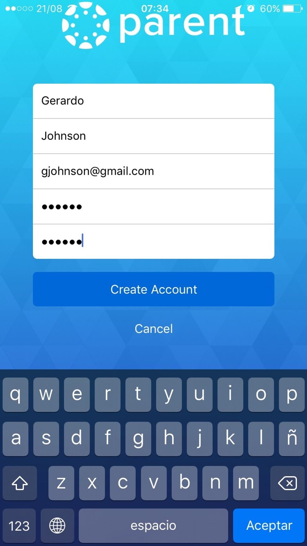 How to sign into the canvas parent app - B+C Guides