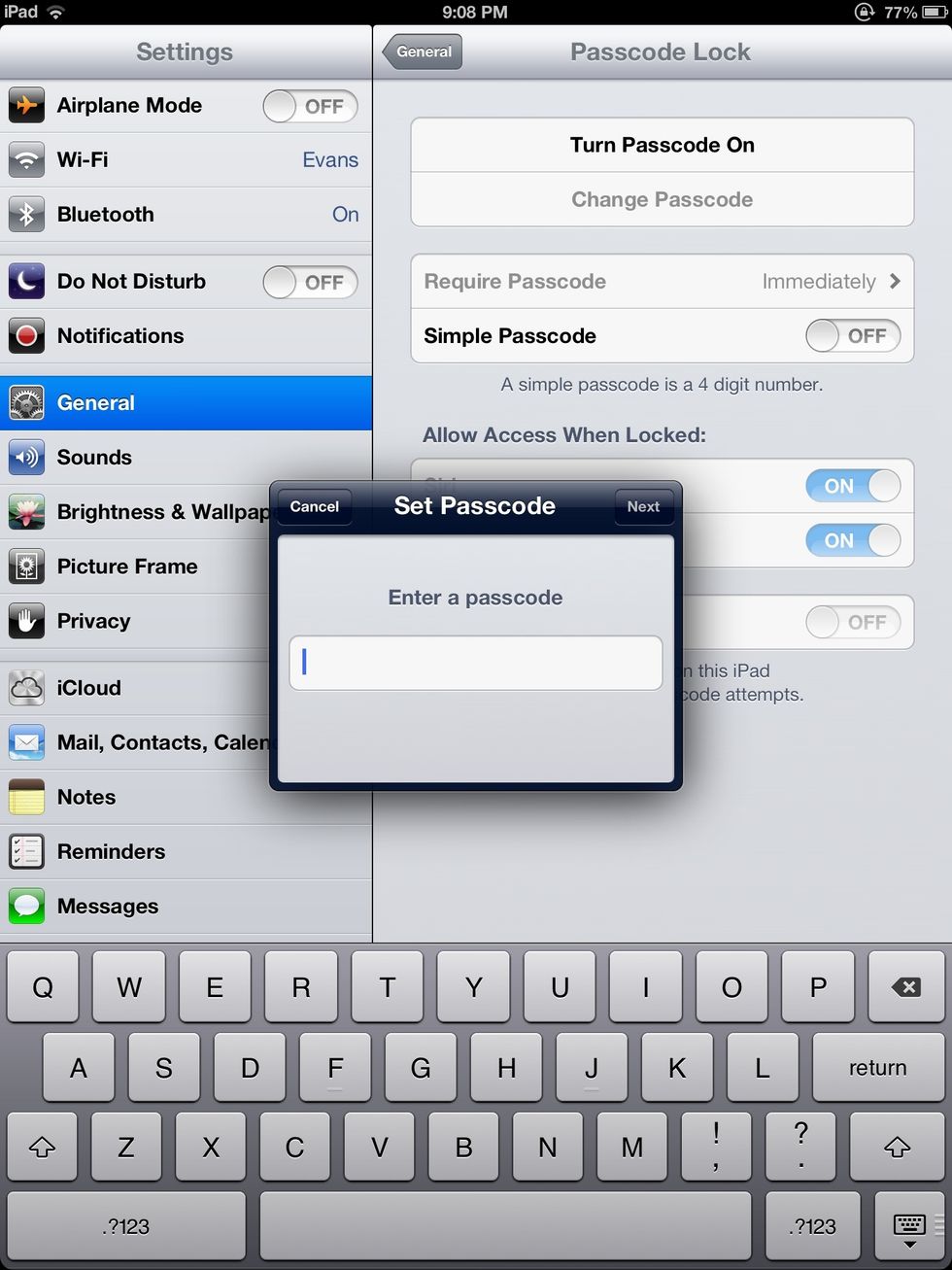 How to make a idevice password lock in numbers or words - B+C Guides